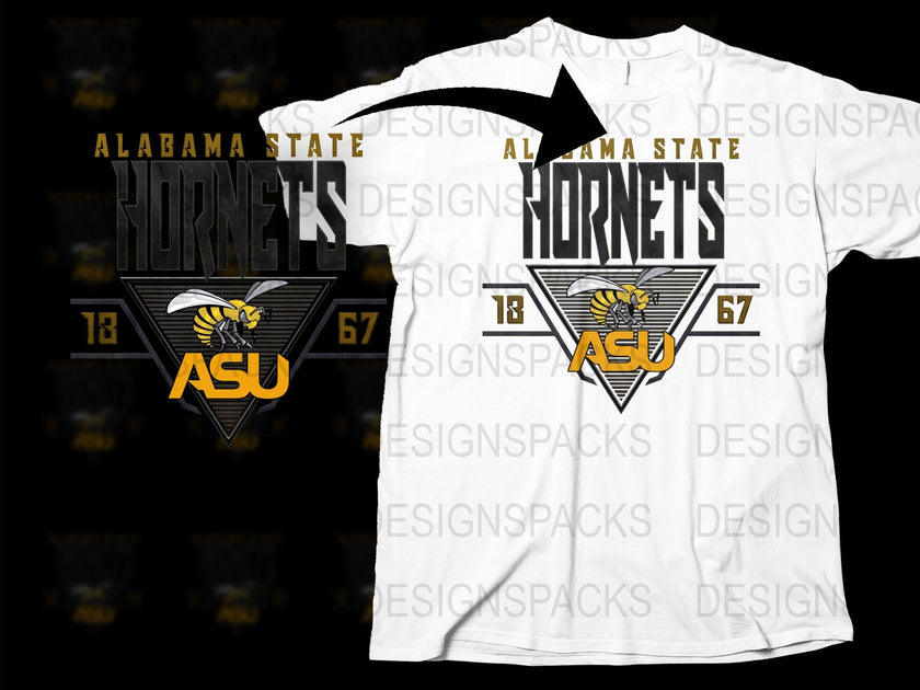 Alabama State Hornets ASU Vintage Logo Png Digital Download