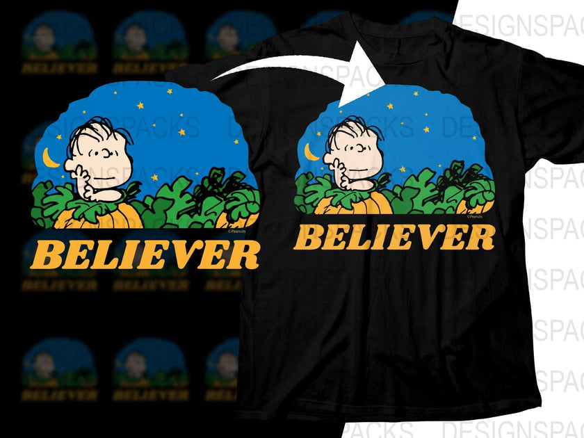 Classic Cartoon Character Believer Graphic Png Digital Download