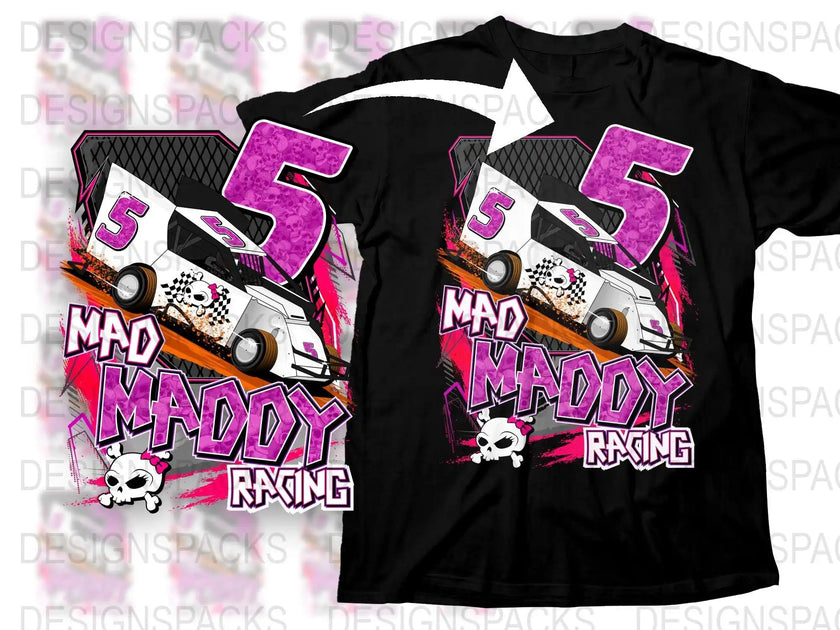 Mad Maddy Racing Graphic Design Png Digital Download