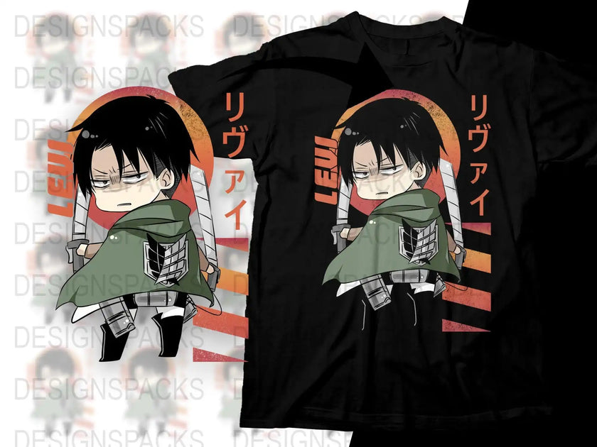 Chibi Levi Ackerman Anime Graphic Png Digital Download