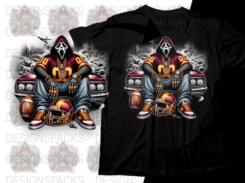 GhostFace Car Smoke NFL Football Team Fan Art Png Digital Download