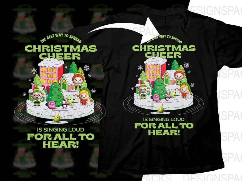 Elf Inspired Singing Loud Christmas Cheer Png Digital Download