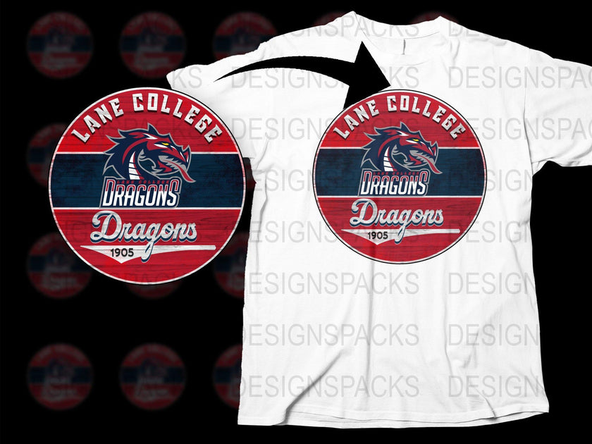 Lane College Dragons Custom Graphic Design Png Digital Download