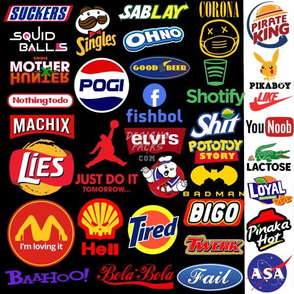 80 Brands Parody Designs Bundle PNG