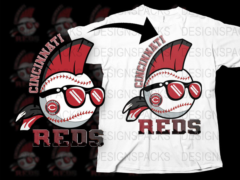 Cincinnati Reds Fun Cartoon Design Graphic Png Digital Download