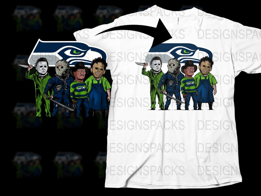 Seattle Football Team Slashers Horror Themed Png Digital Download