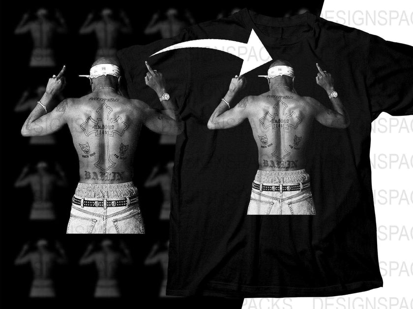 Tupac Shakur Iconic Tattooed Back Music Legend Png Digital Download