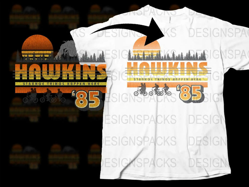 Vintage Hawkins '85 Stranger Things Png Digital Download