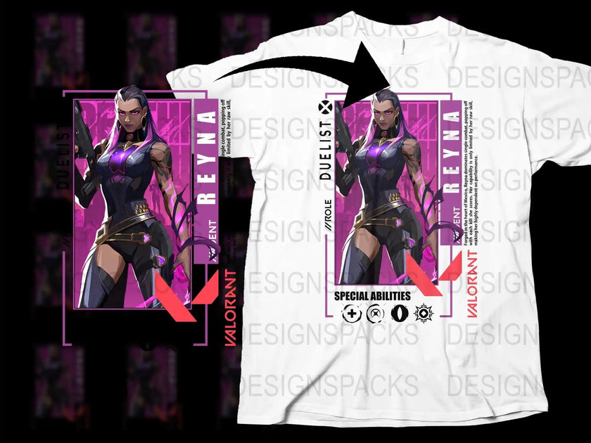 Valorant Agent Reyna Duelist Role and Skills Png Digital Download