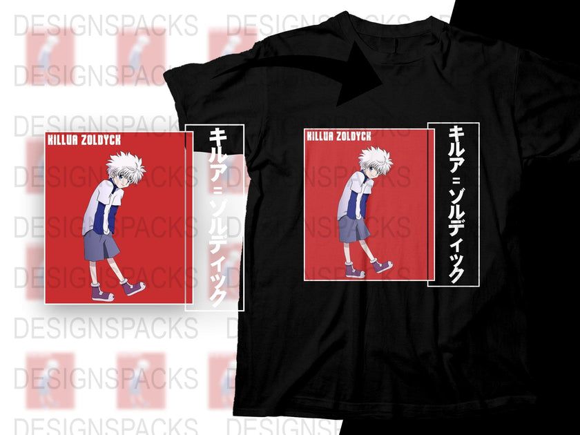 Stylish Killua Zoldyck Graphic Design Png Digital Download