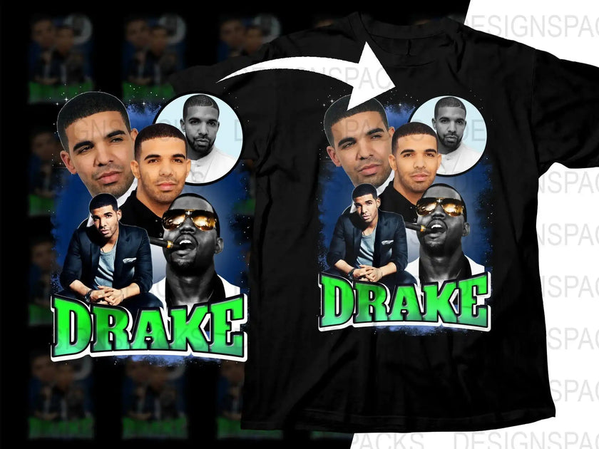 Stylish Drake Graphic Collage Art Design Png Digital Download