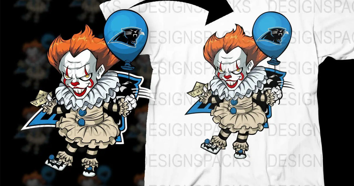 Carolina Panthers Clown with Letter Balloon Png Digital Download ...