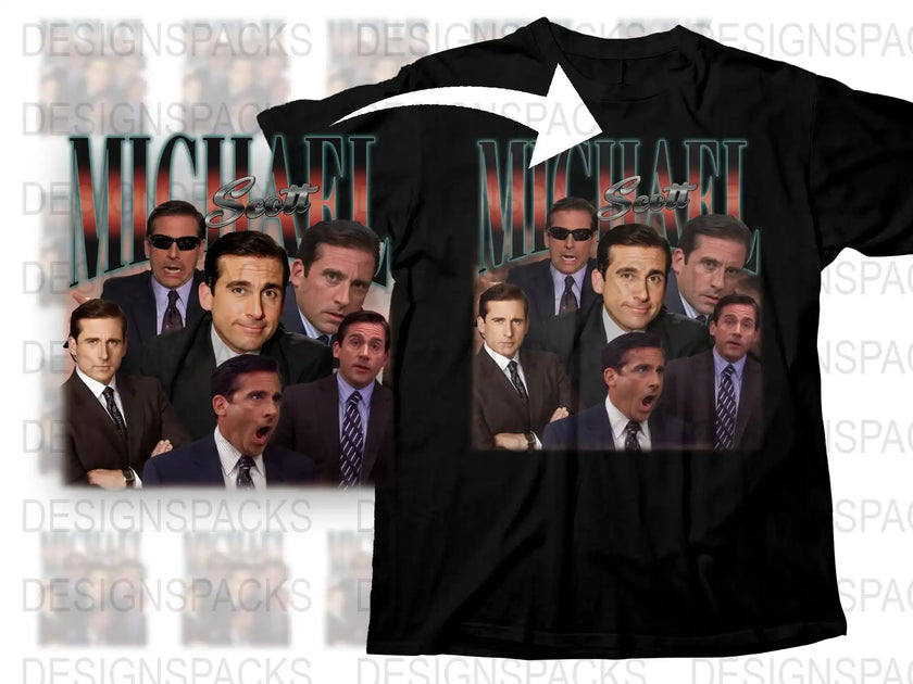 Michael Scott Faces from The Office TV Show Fan Png Digital Download