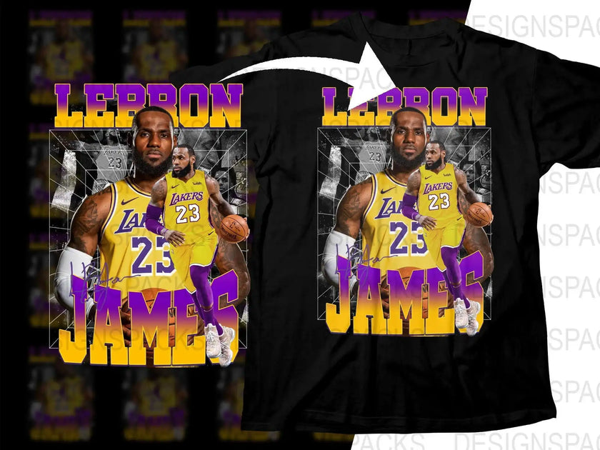 Lebron James Number 23 Los Angeles Lakers Bootleg Png Digital Download