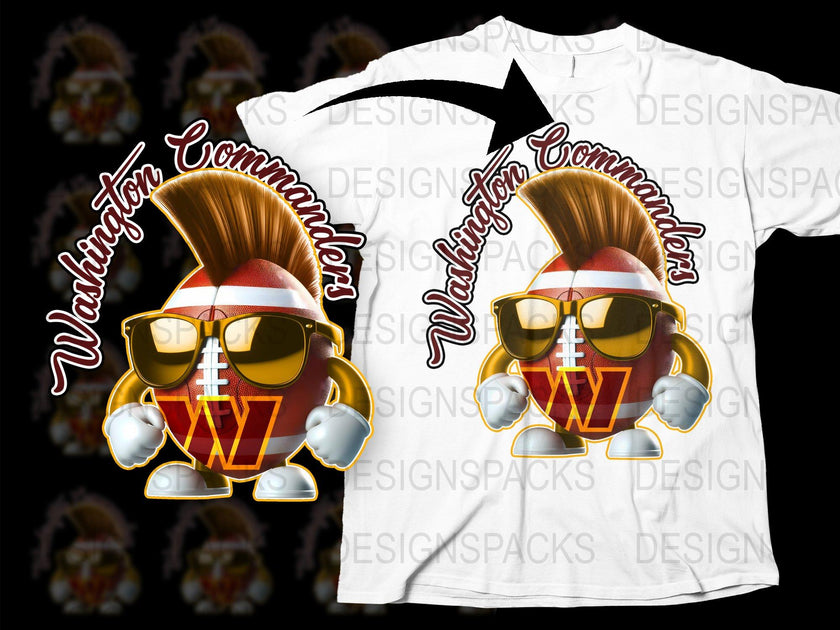 Washington Commanders Cool Football Design Png Digital Download