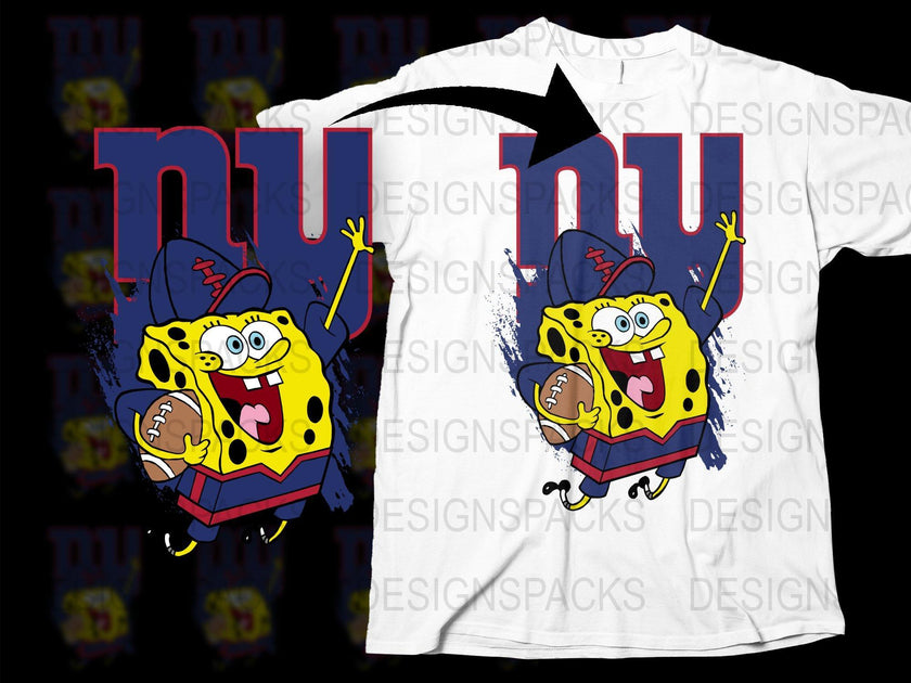 Exciting Spongebob Squarepants NY Giants Png Digital Download