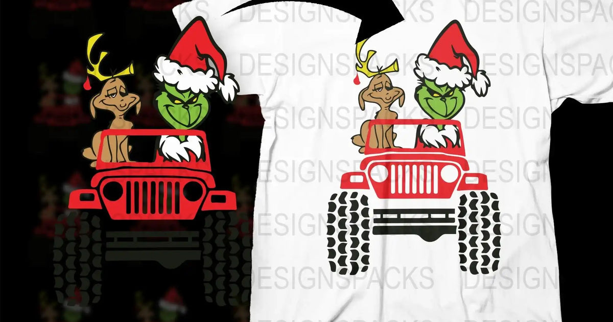 Grinch And Max In A Jeep Christmas Funny Design Christmas Png Digital ...