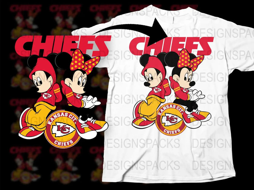 Cartoon Couple Mickey Mouse Kansas City Chiefs Png Digital Download
