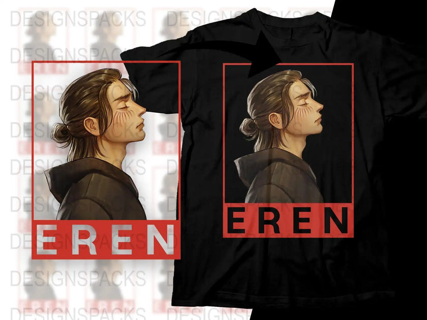 Eren Anime Graphic Design for Casual Png Digital Download