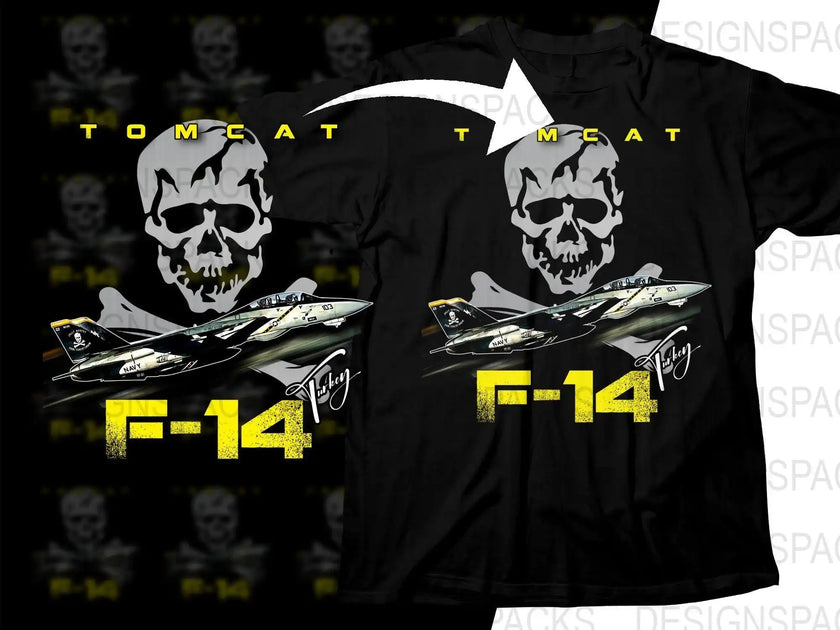 Skull Graphic F-14 Tomcat Turkey Fighter Png Digital Download