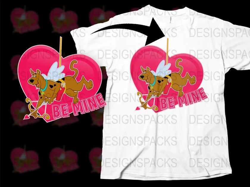 Scooby-Doo Be Mine Heart Cupid Valentines Day Png Digital Download