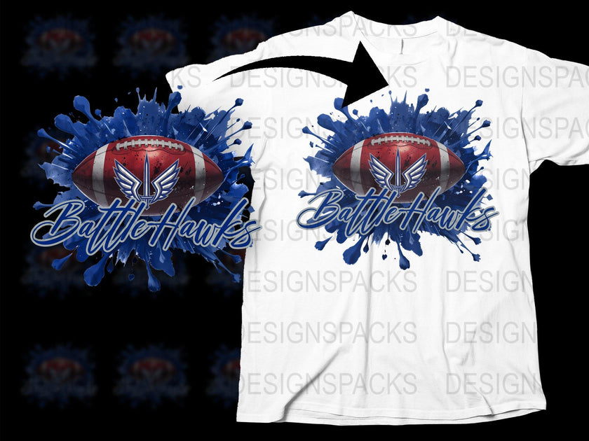 BattleHawks Football Splash Art Design Png Digital Download
