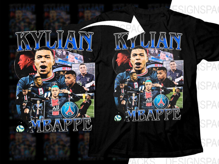 Kylian Mbappe Paris Saint-Germain Print Graphic Soccer Png Digital Dow