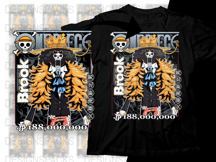 One Piece Brook Anime Character Graphic Png Digital Download