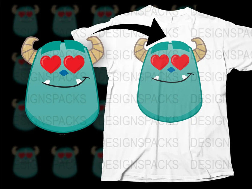 Disney Pixar Valentine's Day Sulley Love Eyes Png Digital Download