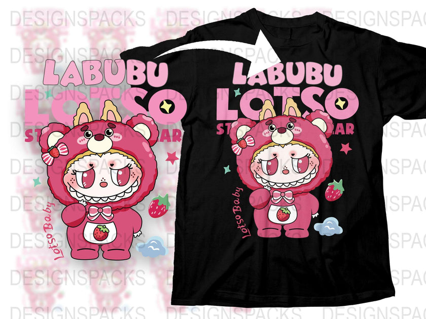 Adorable Labubu Lotso Strawberry Baby Png Digital Download