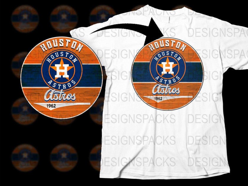 Houston Astros Retro Emblem Design Graphic Png Digital Download