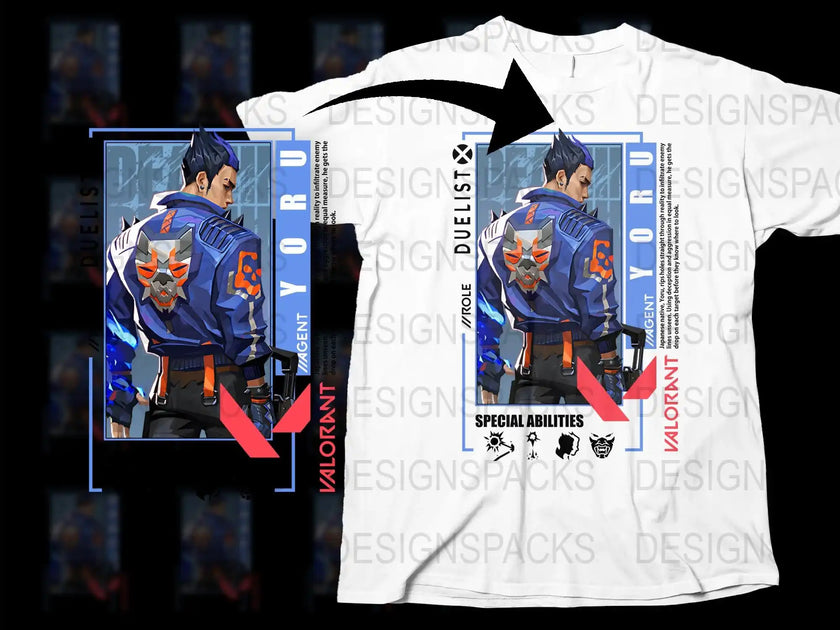 Valorant Yoru Agent Portrait From The Game Print Png Digital Download