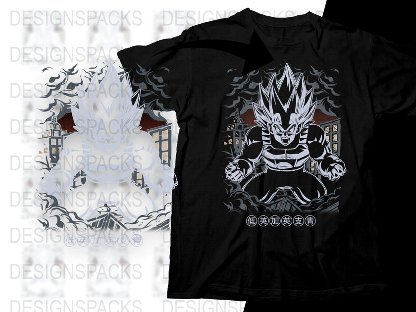 Fierce Majin Vegeta Unleashed Rage Graphic Png Digital Download