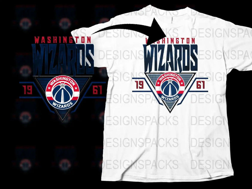 Washington Wizards Retro Inspired Graphic Png Digital Download
