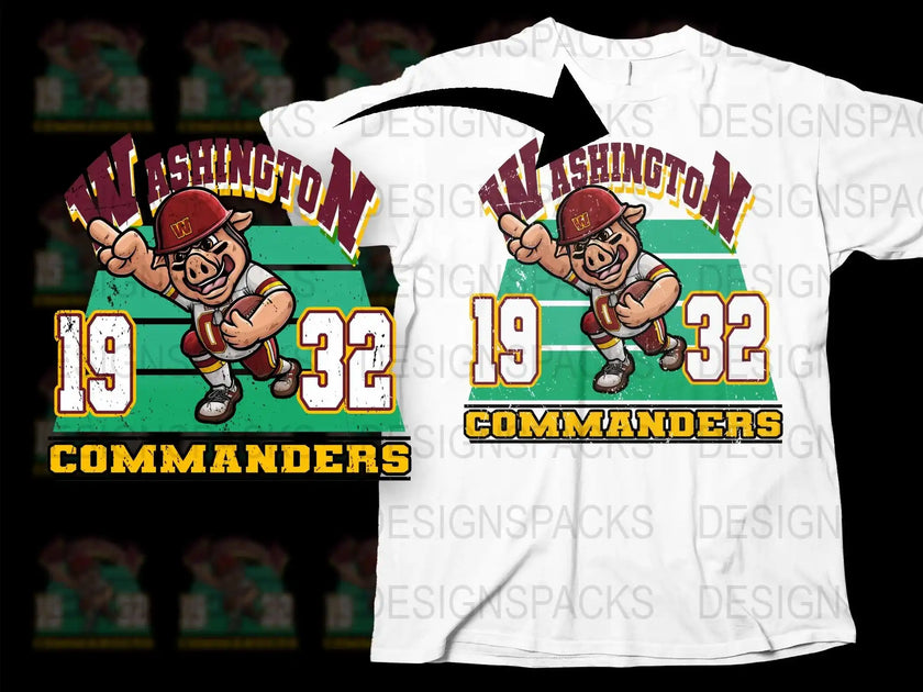 Vintage Washington Commanders Graphic Png Digital Download