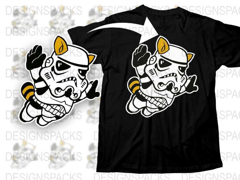 Flying Stormtrooper Cat Graphic Png Digital Download