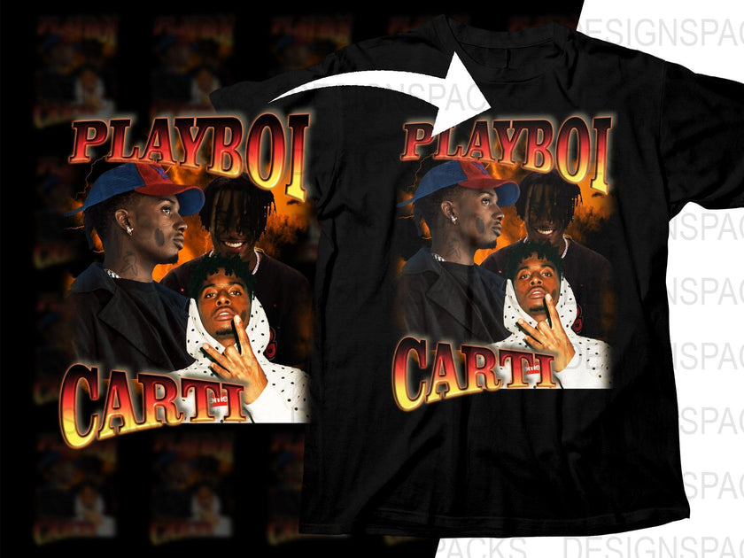 Playboi Carti Graphic Design with Three Faces Png Digital Download