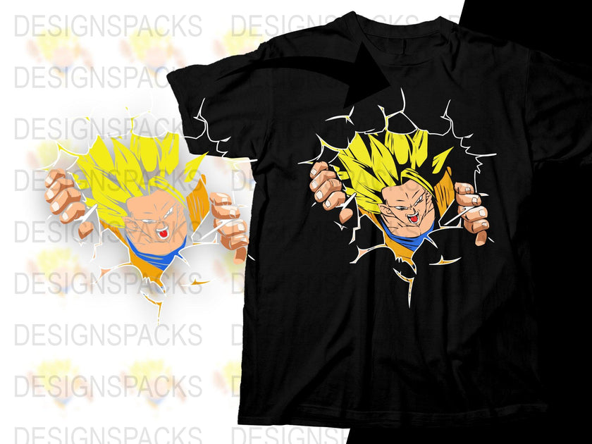 Super Saiyan Goku Powerful Rage Graphic Png Digital Download