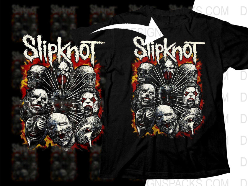 Slipknot Skull Design Rock Band Themed Png Halftone Digital Download