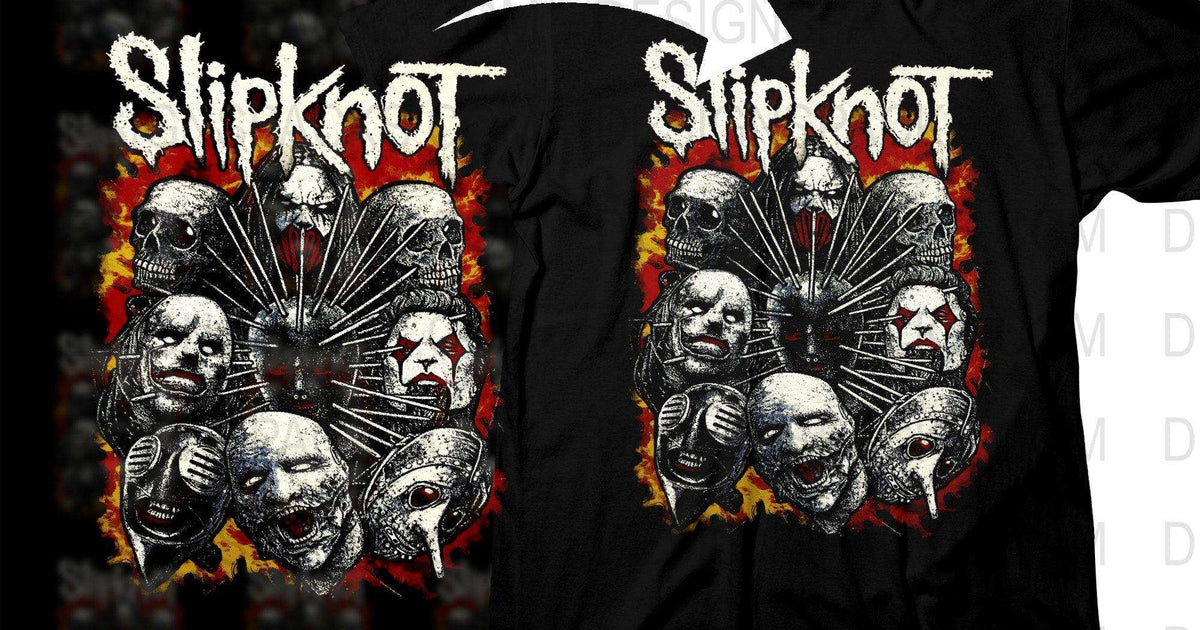 Slipknot Skull Design Rock Band Themed Png Halftone Digital Download ...