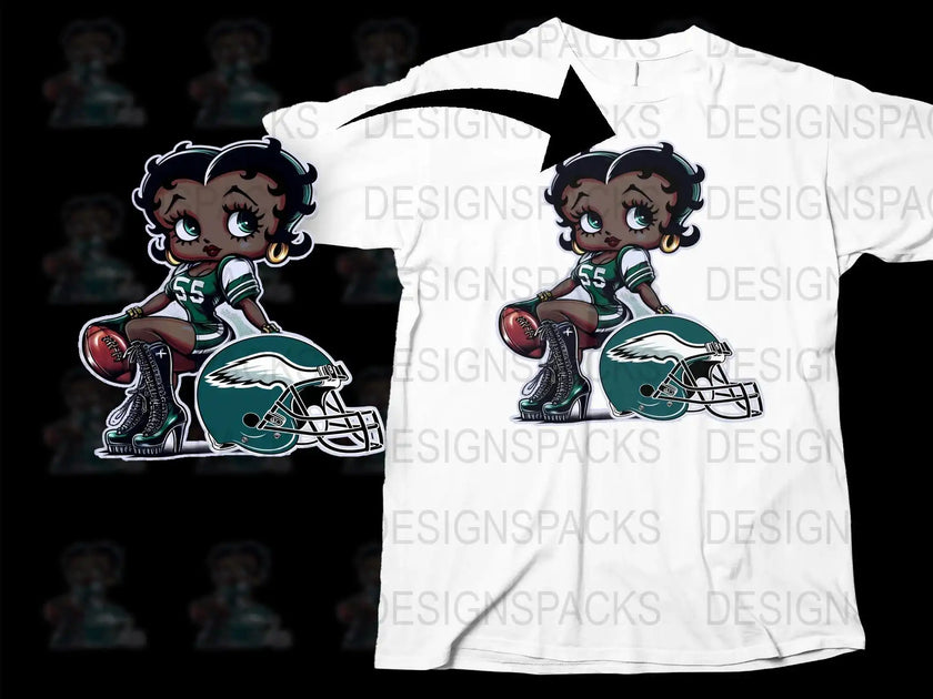 Philadelphia Eagles Cartoon Character on Png Digital Download