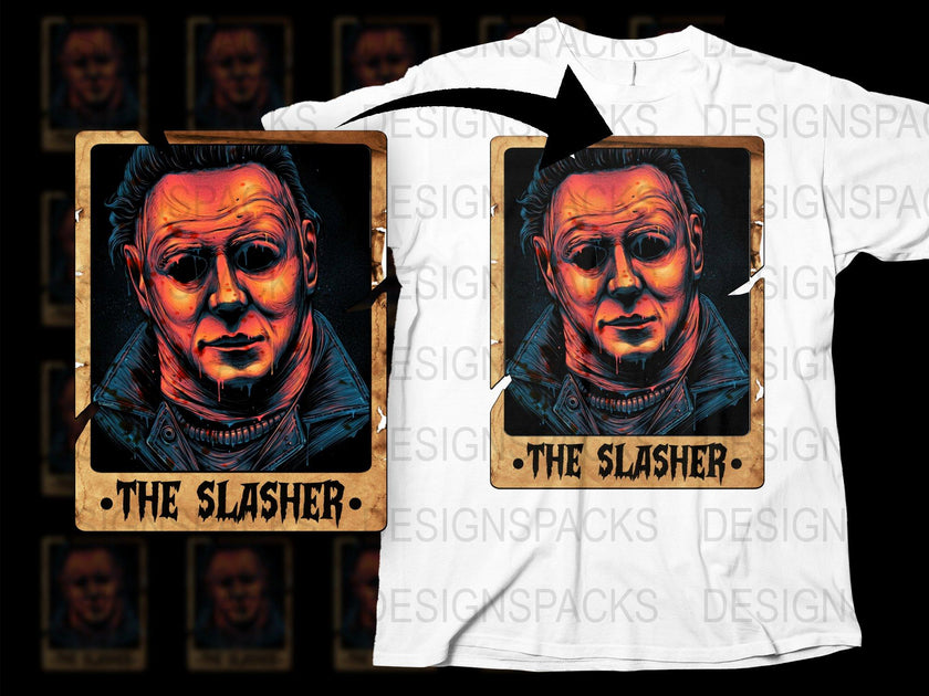 The Slasher Graphic Horror Halloween Collection Png Digital Download