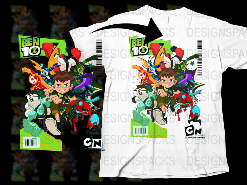 Action-Packed Ben 10 Graphic Print Png Digital Download