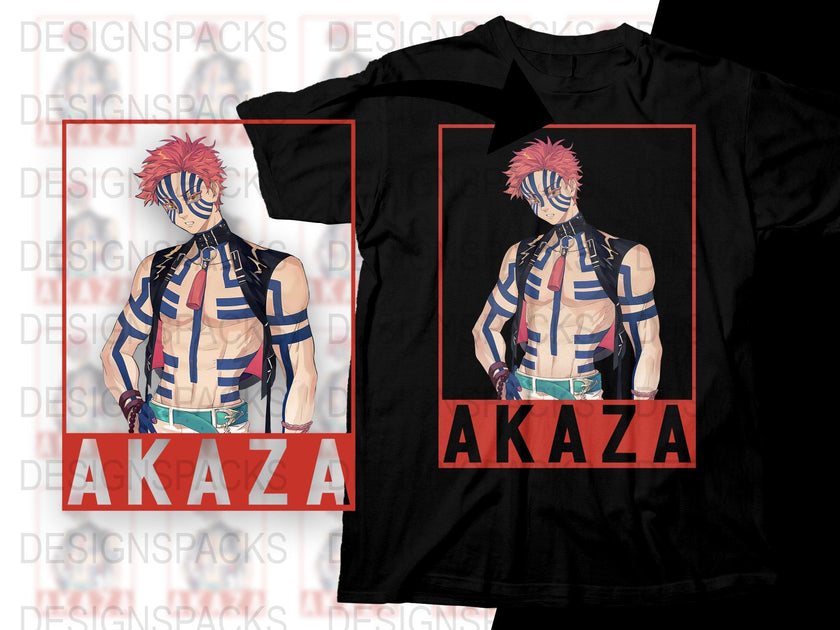 Stylish Akaza Anime Graphic Png Digital Download