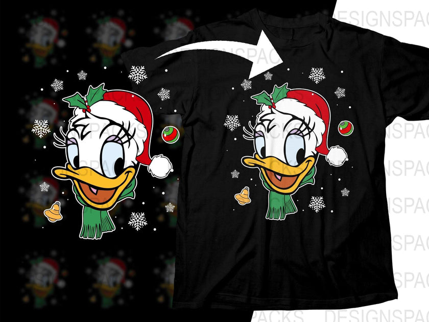 Merry Christmas Donald Duck Festive Holiday Png Digital Download