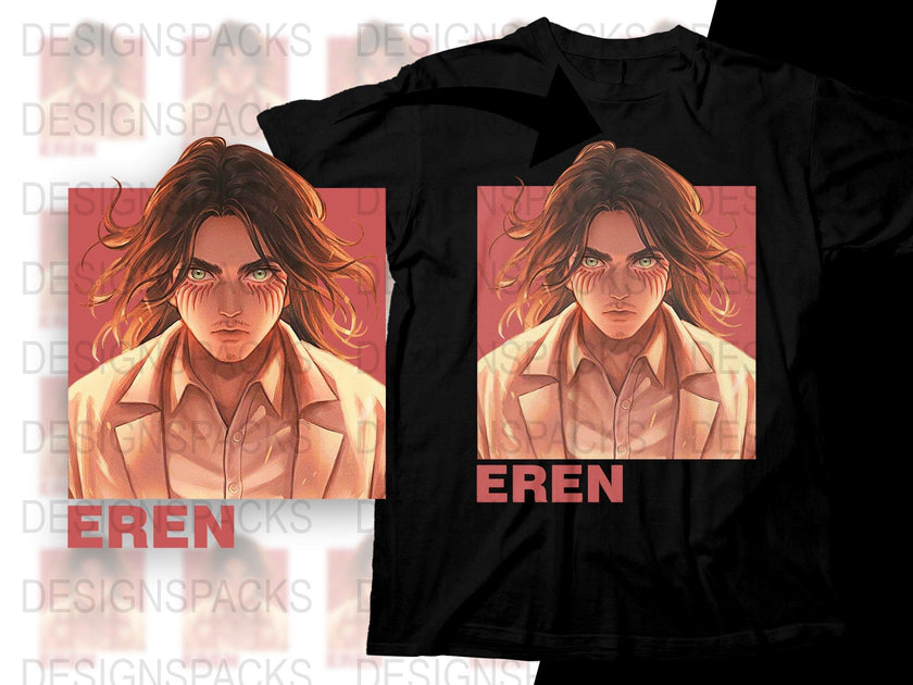 Eren Anime Graphic Design Png Digital Download