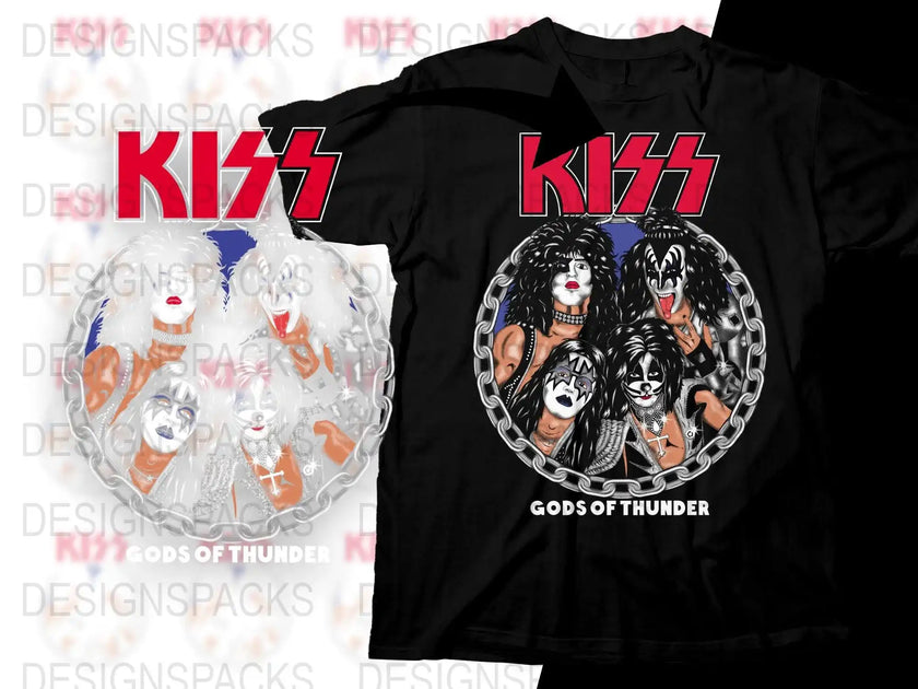 Iconic KISS Chain Border Design Rock Music Png Digital Download