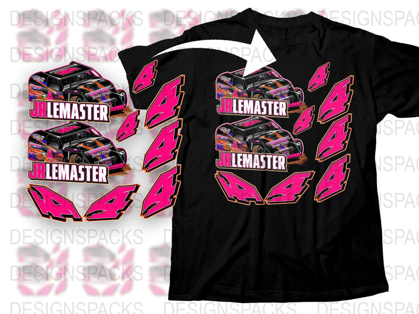 JR Lemaster Racing Graphics Number 4 Design Png Digital Download