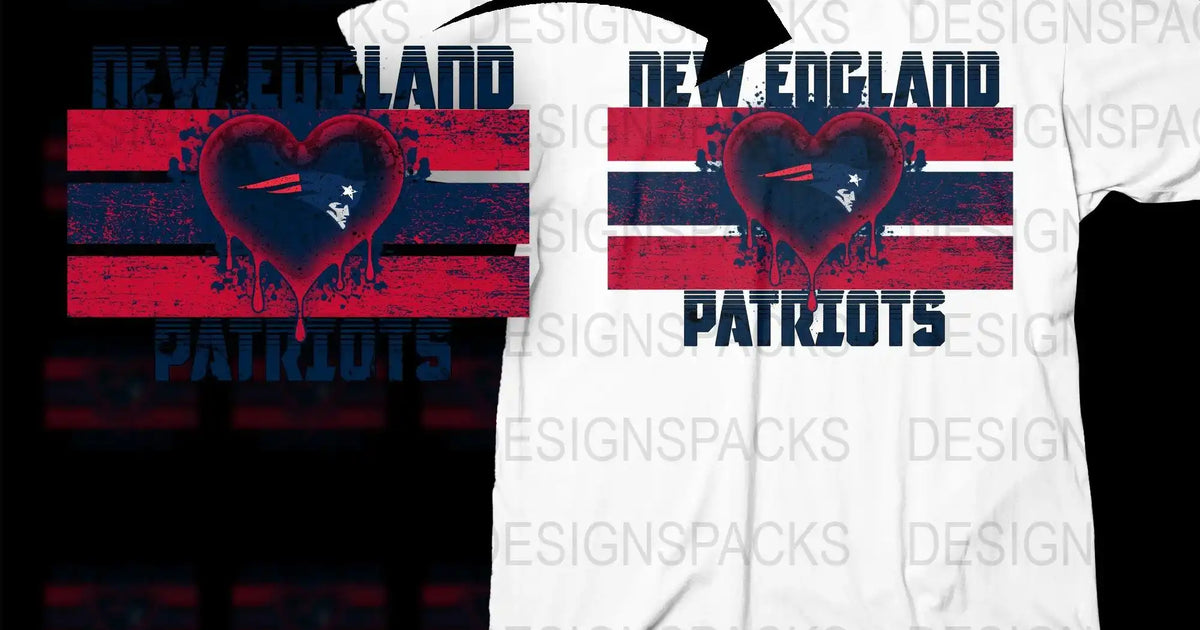 New England Patriots Heart Logo Graphic Png Digital Download – DESIGNSPACKS