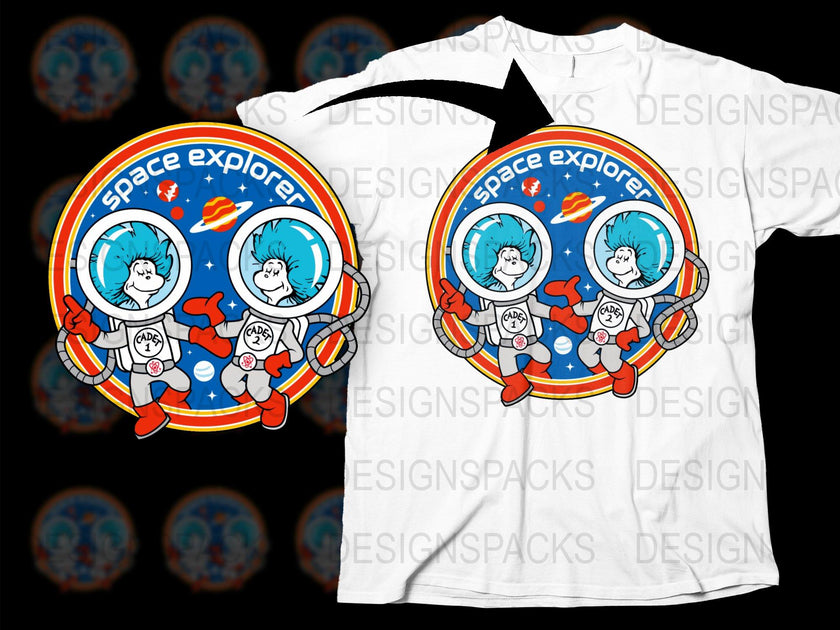 Adorable Space Explorer Design Png Digital Download